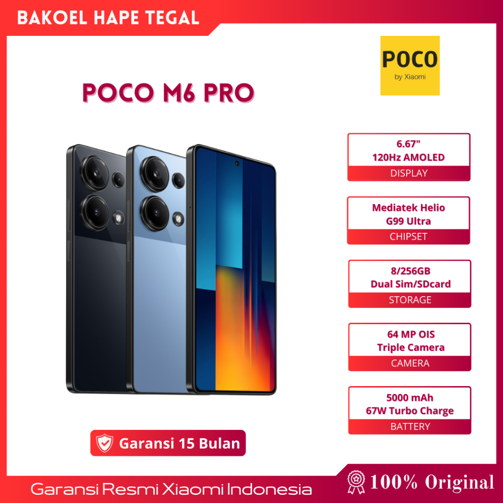 Jual Xiaomi Poco M6 Pro 8/256GB Garansi Resmi | 120Hz Flow AMOLED 64MP ...