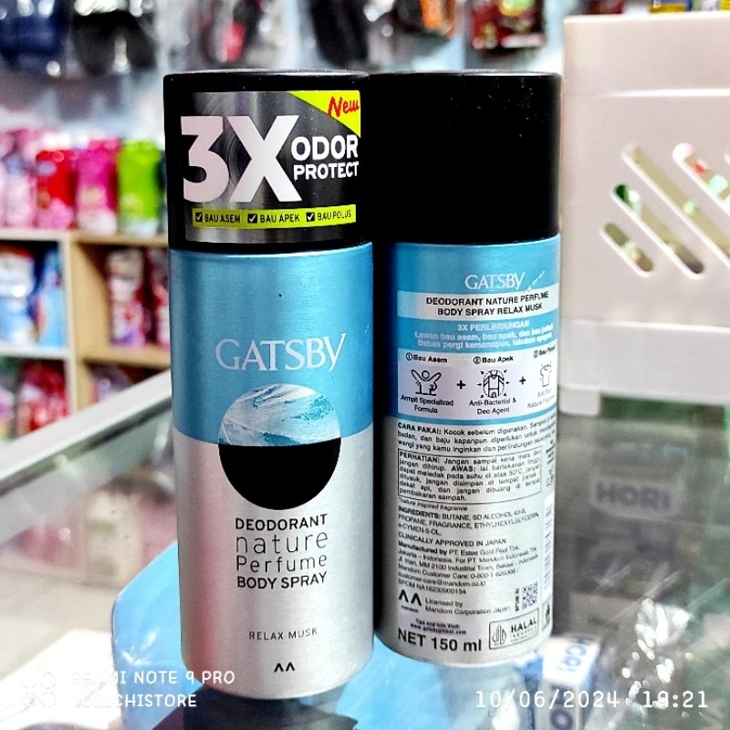 Jual Gatsby Deodorant Nature Perfume Body Spray Relax Musk 150ml Parfum ...