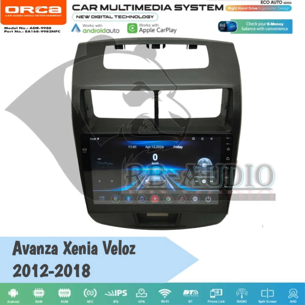 Jual Head Unit Android Orca Eco Series Carplay Avanza Xenia Veloz 2012 - 2018 9 inch PNP 2GB ...