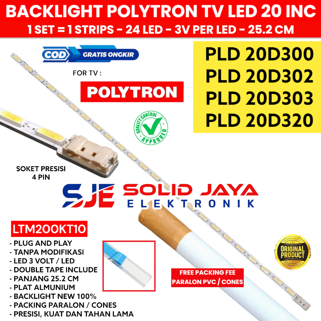 Jual BACKLIGHT TV LED POLYTRON 2O INC PLD 20D300 20D302 20D303 20D302 ...