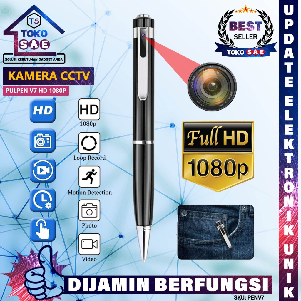 Jual Pen V7 Kamera Pengintai Mini Portabel Camera Spycam HD 1080P ...