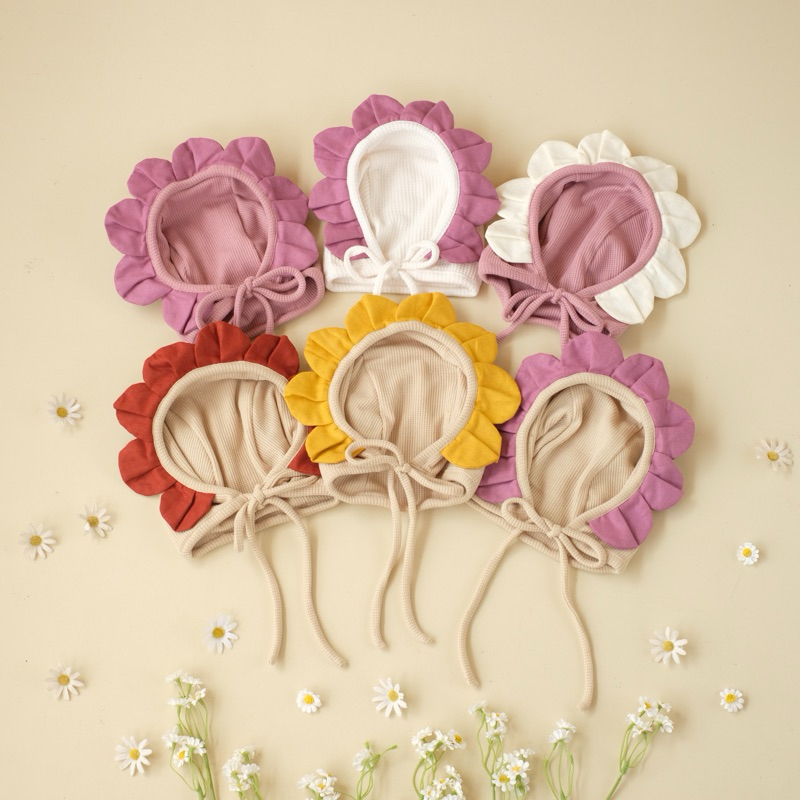 Jual Bonnet flower topi bayi perempuan 0-18 bulan | Shopee Indonesia