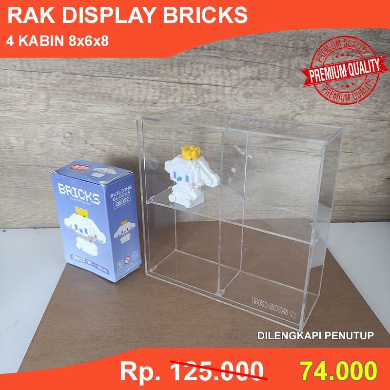 Jual RAK MAINAN Bricks 4 Kabin Akrilik Premium / Display NANO Bricks ...
