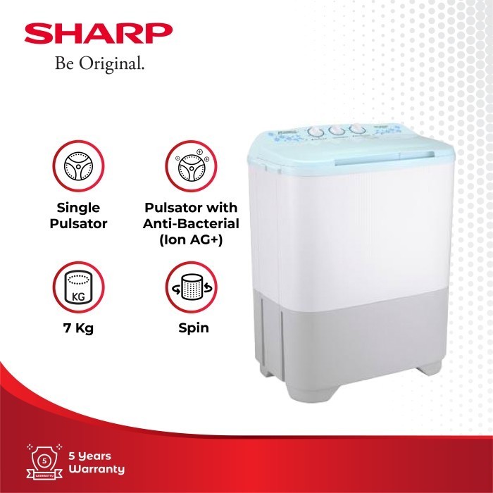 Jual MESIN CUCI SHARP 7KG 2 TABUNG EST70MW 7 KG EST 70MW | Shopee Indonesia