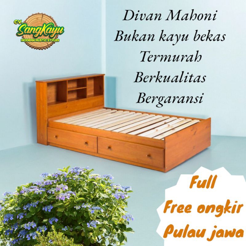 Jual Free ongkir Divan 160x200 cm Divan kayu mahoni Divan kayu ...