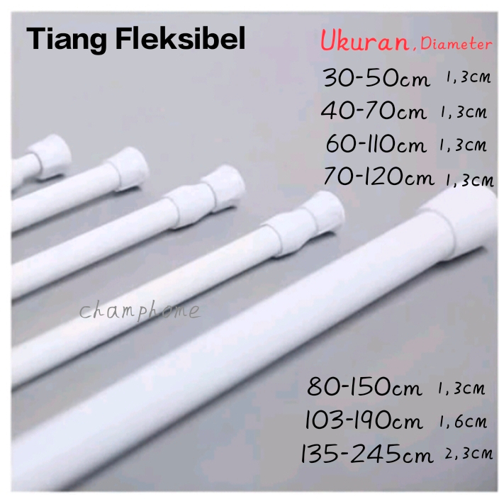 Jual Tiang Fleksibel Gantungan 30-245cm, Tiang Tirai Multifungsi, Tiang Tongkat Pipa Best ...