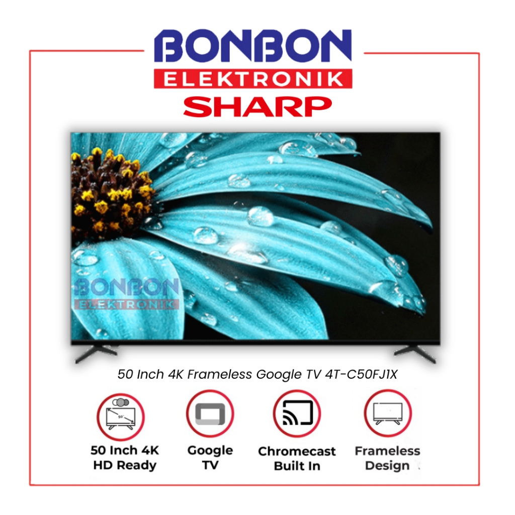 Jual SHARP LED Smart TV 4TC50FJ1X 50 Inch - 4K Frameless Google TV 4T ...