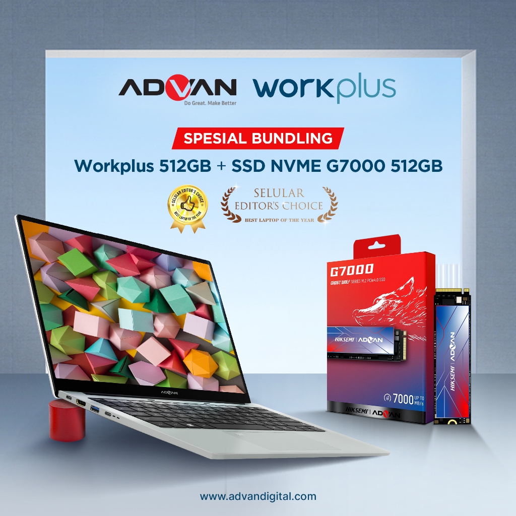Jual ADVAN Laptop Workplus AMD Ryzen 5 6600H 14'' FHD IPS 16Gb 512Gb 1 ...