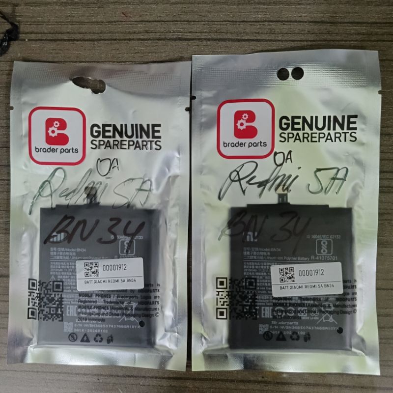 Jual BATERAI REDMI 5A (BN34) ORI BRADERPART/ZC ORI/ORI ME 100%/B PLUS ...
