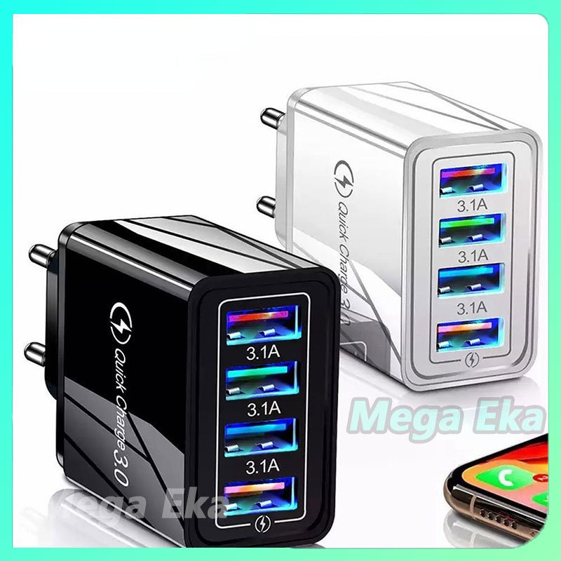 Jual Charger 5V 3.1A 4 Port USB Quick Charging Fast Charging Pengisian ...