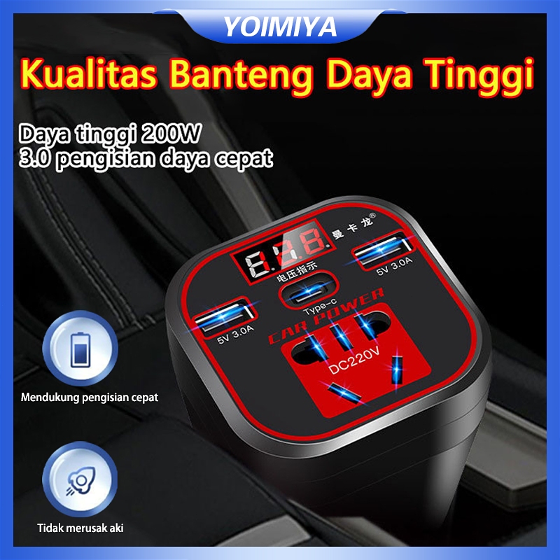 Jual 【 COD】Car Power Inverter 200W 12V / 24V Pengisi Daya Inverter 220V ...