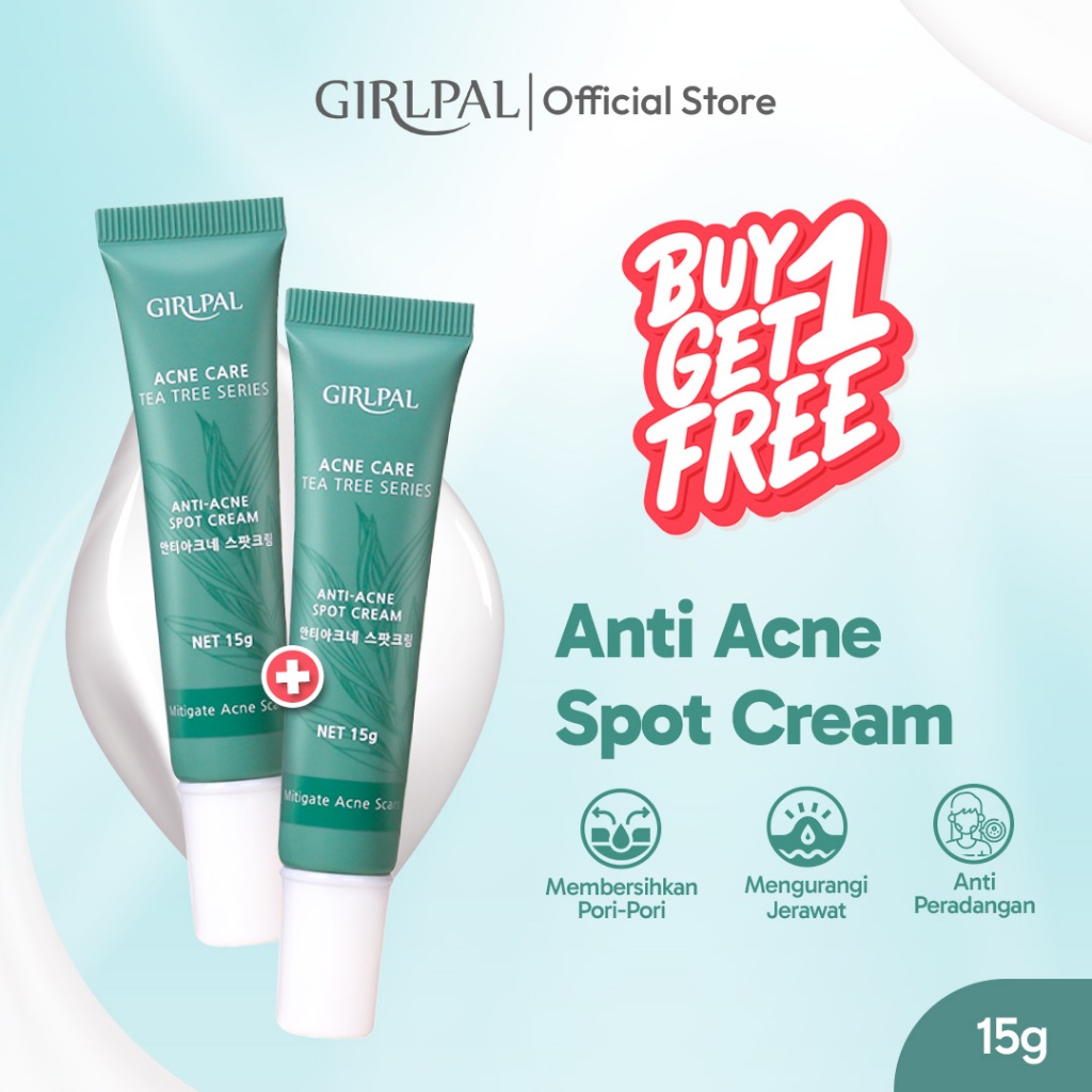 Jual GIRLPAL Anti Acne Spot Cream 15g Tea Tree Treatment Acnes Cream ...