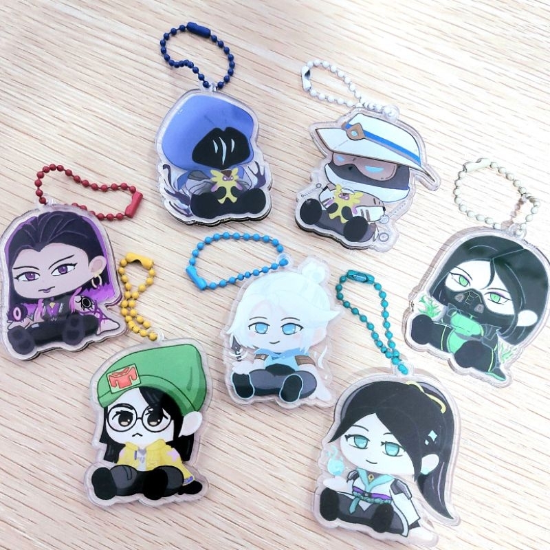 Jual VALORANT agents acrylic keychain/ballchain (Jett, Sage, Reyna ...