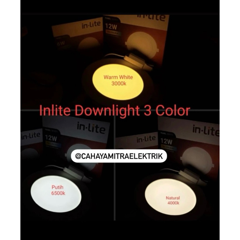 Jual LAMPU LED PANEL INBOW TRICOLOUR(3WARNA) INLITE 12WATT -INPS628R-ST ...