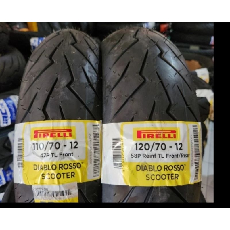 Jual paket vespa 110/70-12 dan 120/70-12 diablo rosso scooter | Shopee ...