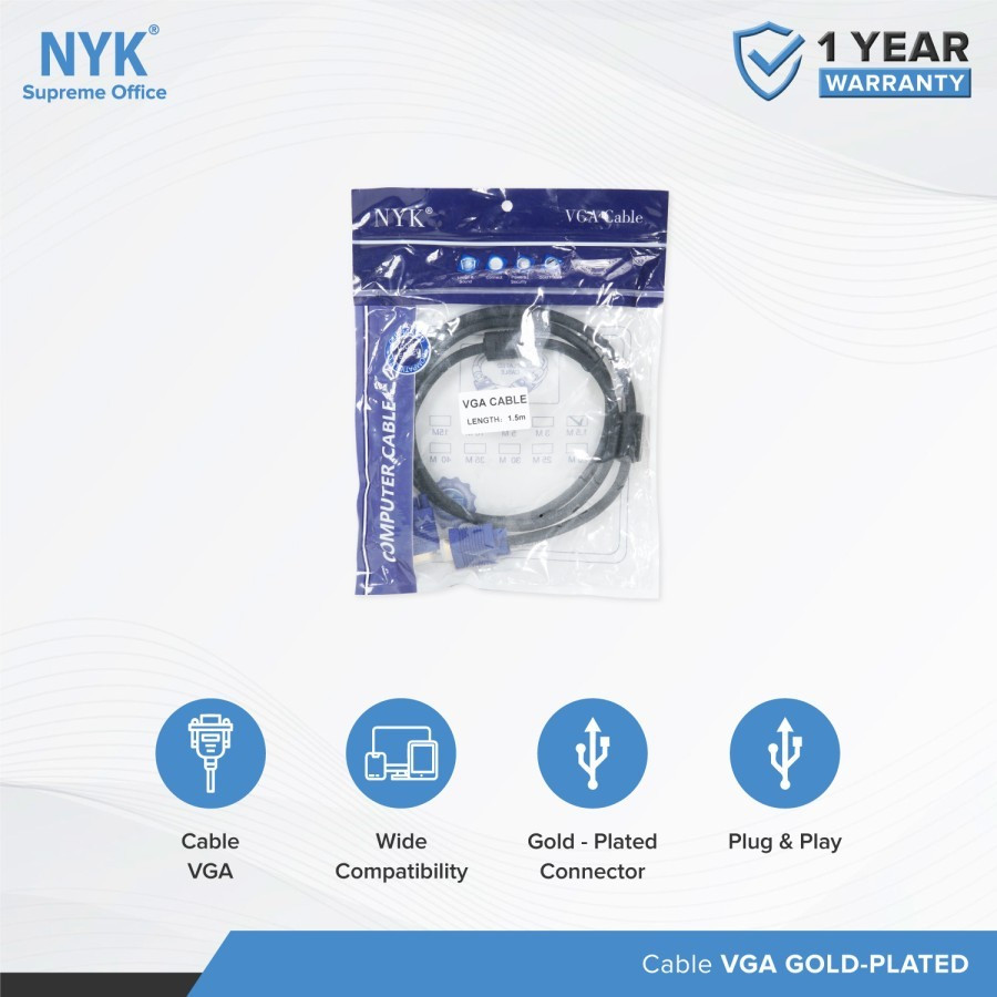 Jual Kabel VGA 10 Meter NYK GOLD PLATE | Shopee Indonesia