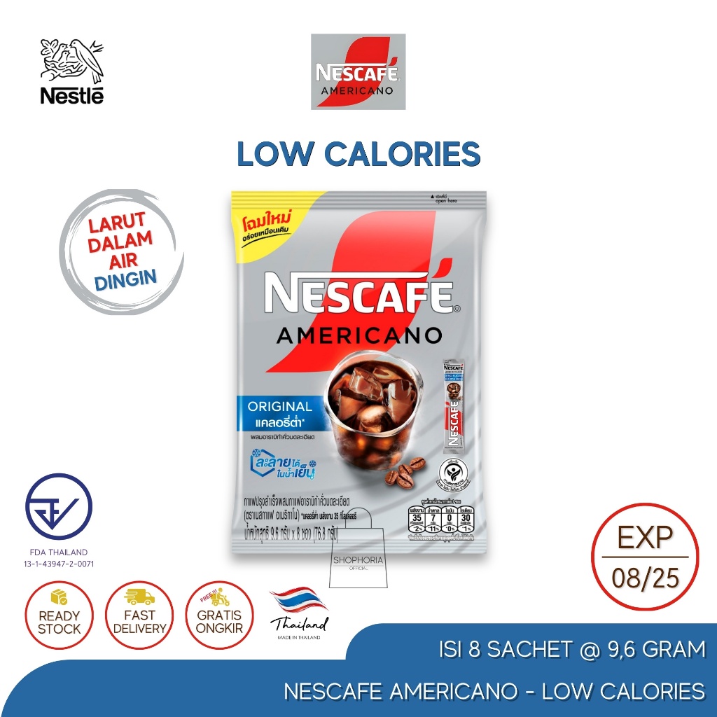 Jual Nestle Nescafe Americano Zero Sugar Pack Isi 8 Sachet Original ...