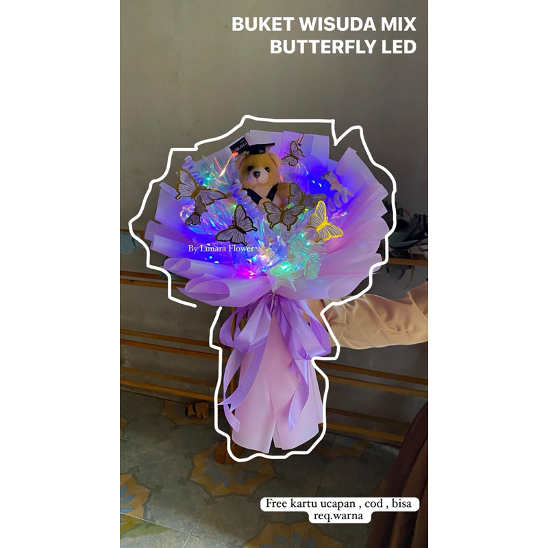 Jual Buket wisuda Mix Butterfly | Buket Aesthetic | Shopee Indonesia
