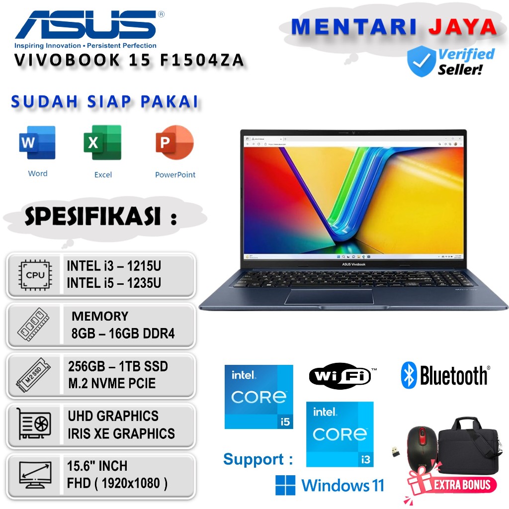 Jual LAPTOP ASUS VIVOBOOK F1504ZA INTEL CORE i5 1235U RAM 24GB 1TB SSD 15.6FHD WIN11 | Shopee ...