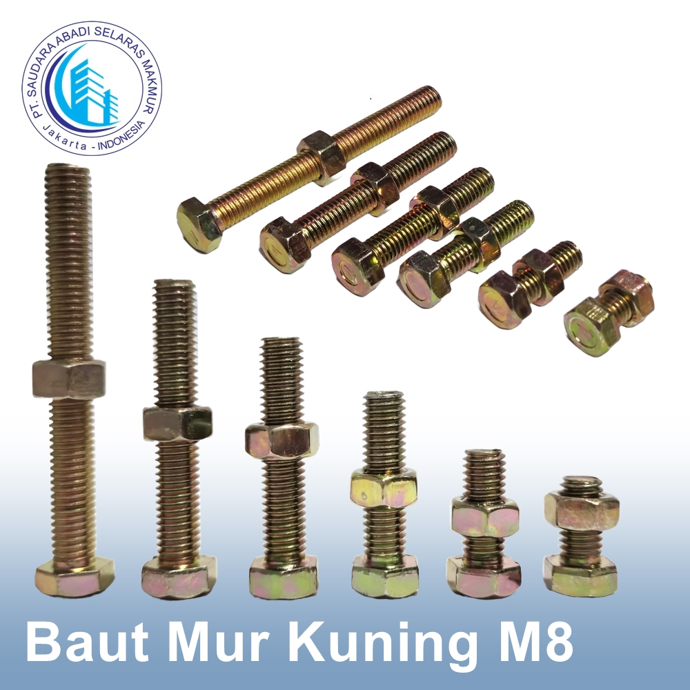 Jual Baut Mur Kuning M8 | Shopee Indonesia