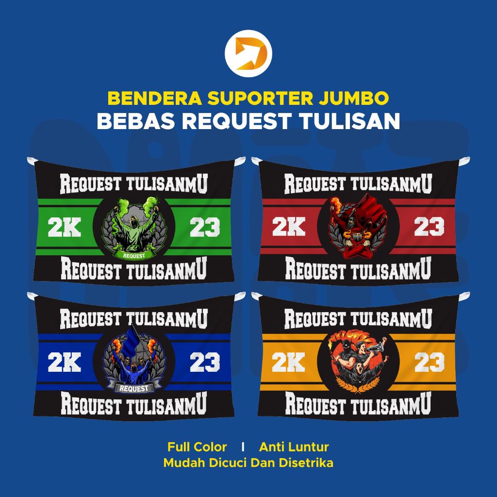 Jual BENDERA SUPORTER JUMBO BEBAS REQUEST | BENDERA KOMUNITAS | BENDERA ...