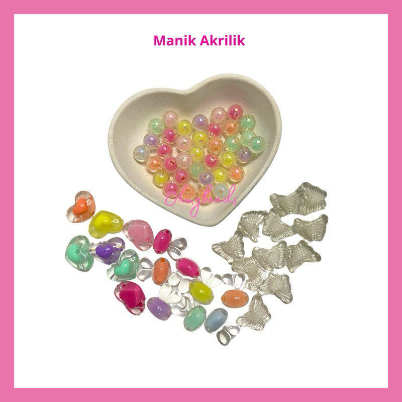 Jual 15 gram Manik Akrilik Candy / Manik Bunga / Manik Motif / Asorted ...
