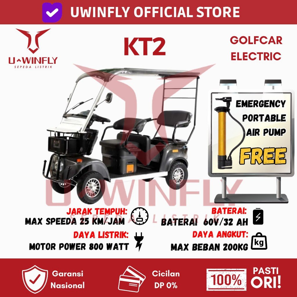 Jual SEPEDA LISTRIK GOLF CAR MOTOR LISTRIK KT2 KT 2 UWINFLY | Shopee ...