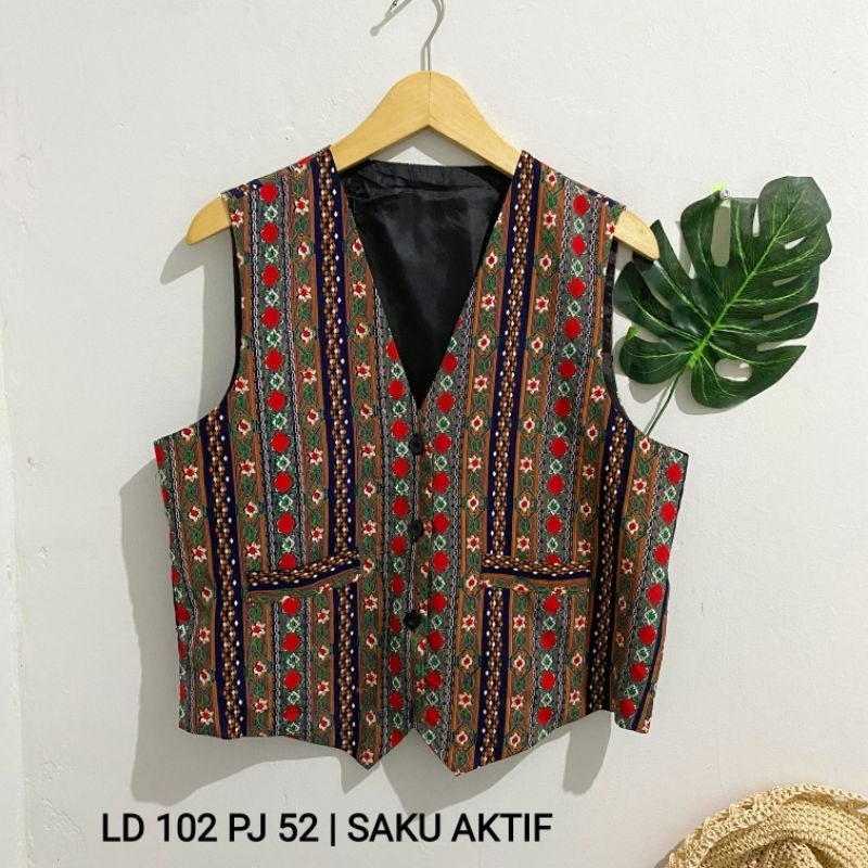 Jual Vest Blazer Motif Vintage / Rompi Blazer Motif Vintage / Tailored ...