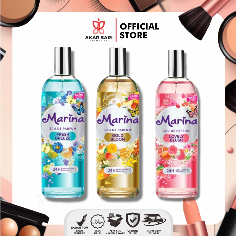 Jual MARINA EAU DE PARFUM LUXE - Fresh Breeze | Lovely Blush | Gold Bloom | Shopee Indonesia