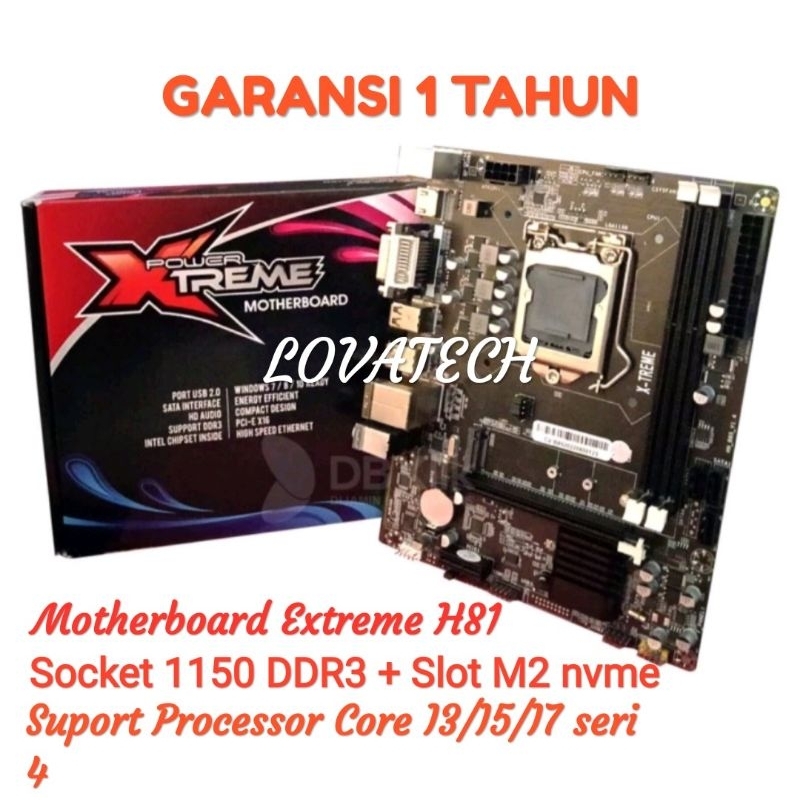 Jual MOTHERBOARD EXTREME H81 LGA 1150 DDR3 HDMI + SLOT NVME BARU ...