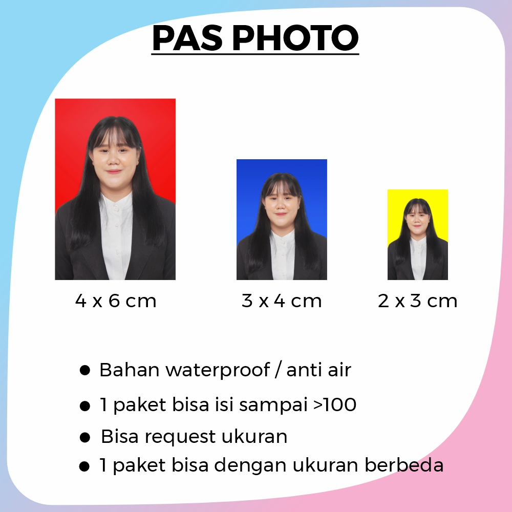 Jual Cetak Pas Photo Murah – Anti Air, Tahan Lama, Proses 1 Hari (2x3, 3x4, 4x6) | Shopee Indonesia