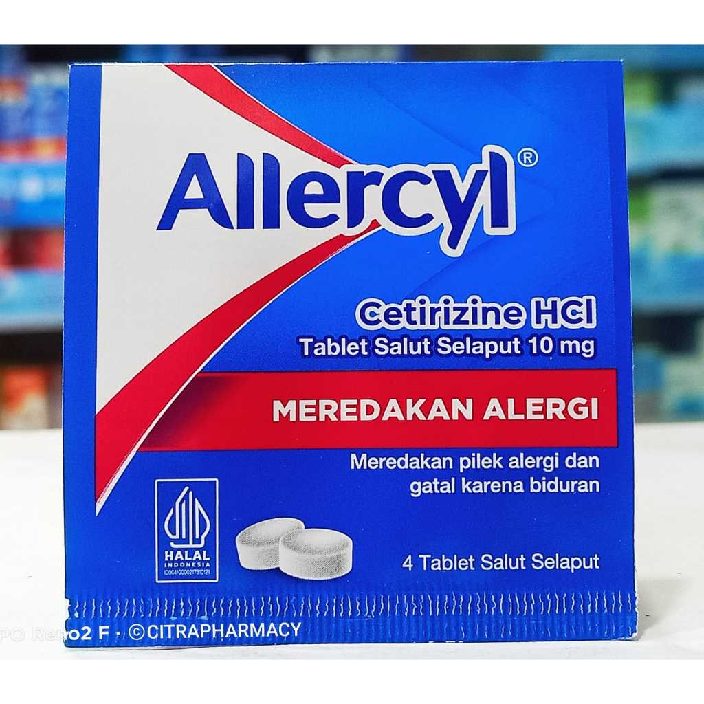 Jual Allercyl 𝟏 𝐒𝐓𝐑𝐈𝐏 𝐈𝐒𝐈 𝟒 𝐓𝐀𝐁𝐋𝐄𝐓 - Mengatasi Alergi, Pilek Alergi ...