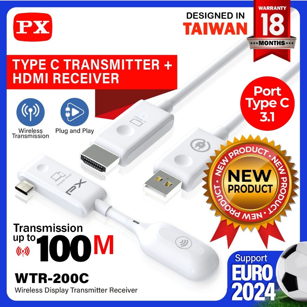 Jual USB Type C to HDMI Wireless Video Transmitter Receiver PX WTR-200C ...