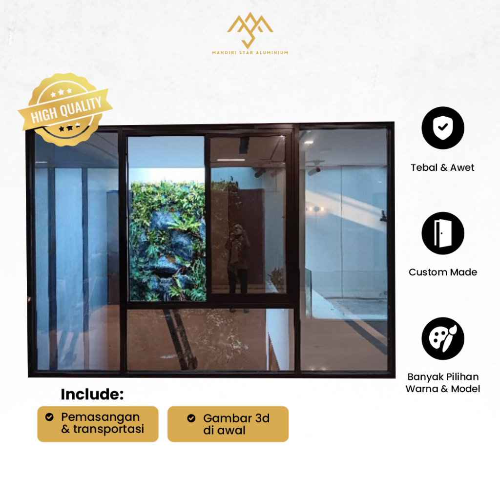 Jual Jendela Aluminium Kaca Riben Tebal Anti Rayap Minimalis Modern ...