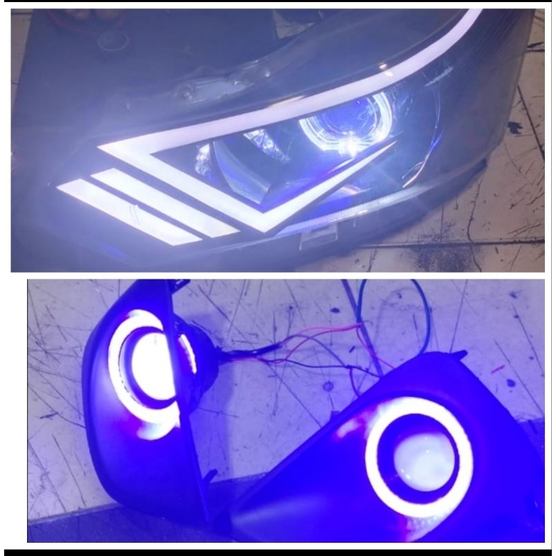 Jual paket headlamp foglamp custom Vios gen3 | Shopee Indonesia
