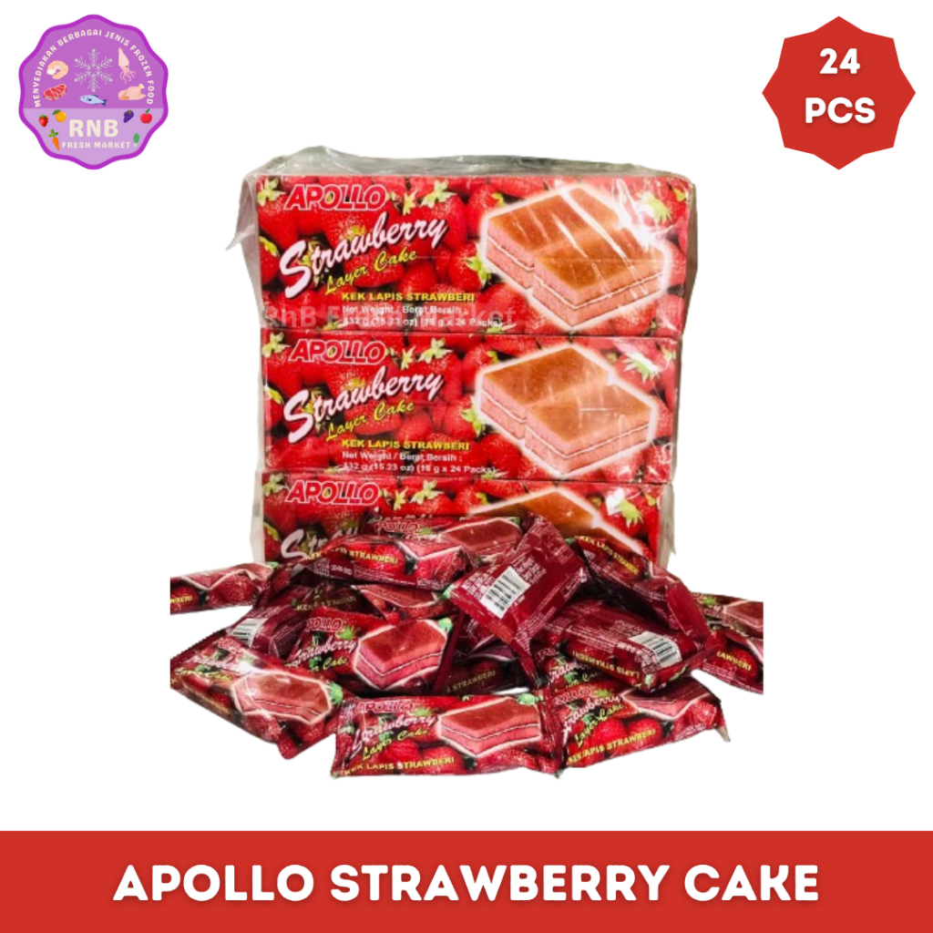 Jual Apollo Strawberry Layer Cake Netto 18 Gram X 24 Pcs | Shopee Indonesia