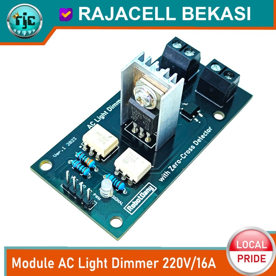 Jual Module Light Dimmer Lampu 220V AC 16A Input PWM 5V 3.3V Level ...