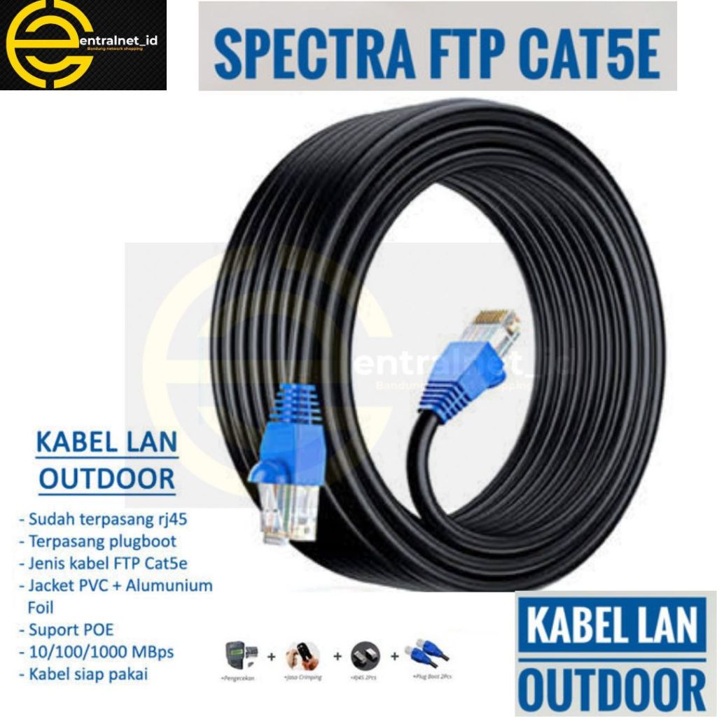 Jual Kabel LAN SPECTRA - FTP Cat5e (Outdoor)15 M | Shopee Indonesia
