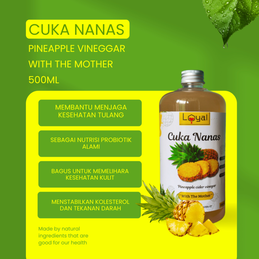 Jual CUKA NANAS ORIGINAL 500ML - CUKA BUAH NANAS WITH THE MOTHER ...