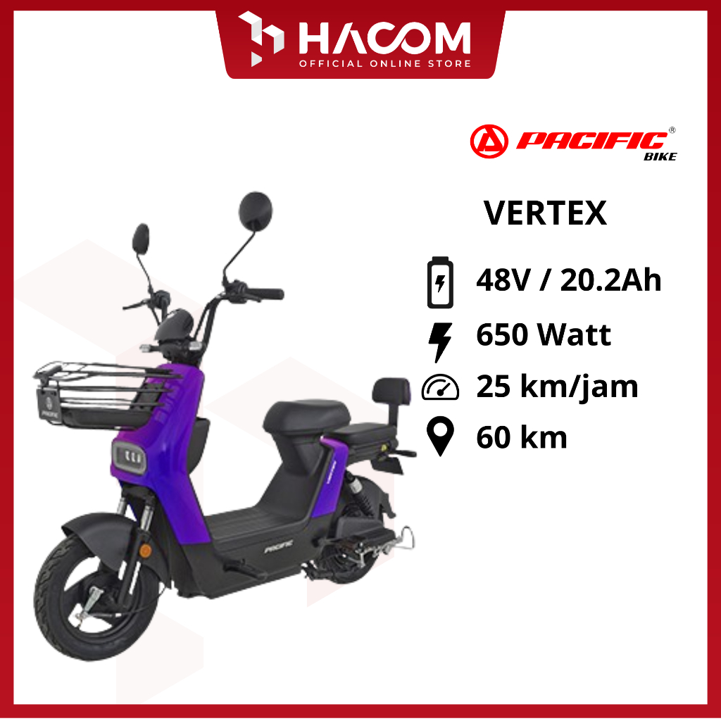 Jual Sepeda Listrik PACIFIC Vertex 650watt | Shopee Indonesia