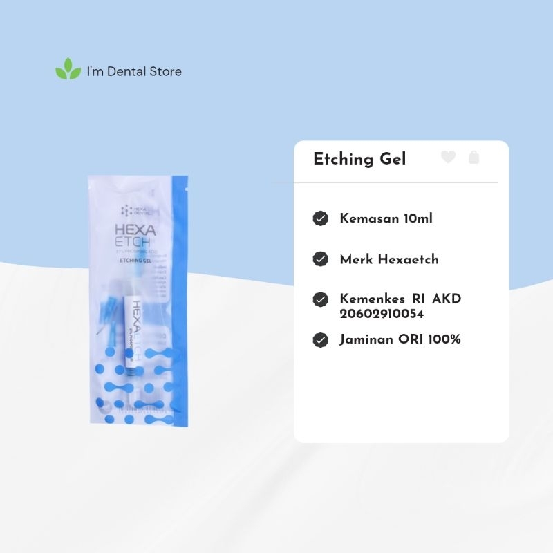 Jual Hexaetch Etching Gel Etsa Syringe Lem Behel Baham Gigi Tambalan Composite 10ml IMDENTAL ...