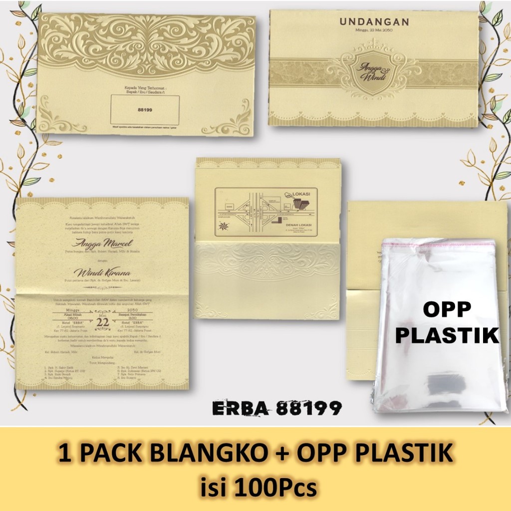 Jual ERBA 88199 + OPP PLASTIK Blangko Undangan Kosongan ERBA, Undangan ...