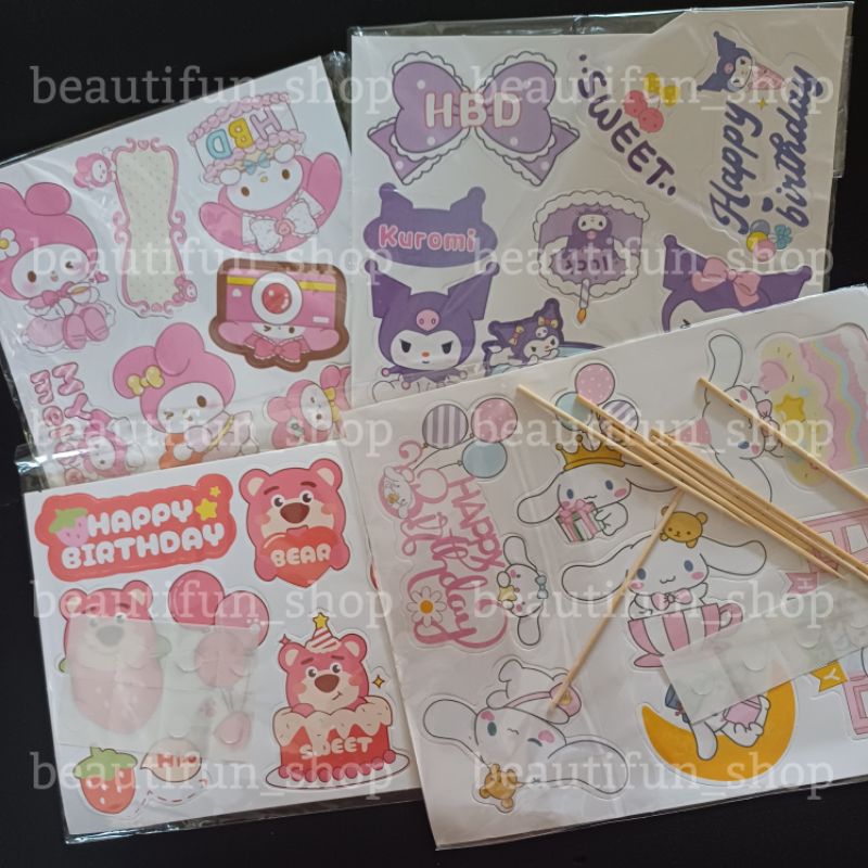 Jual Topper karakter sanrio topper kue sanrio cake topper sanrio hiasan ...