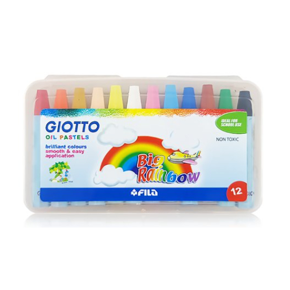 Jual Crayon Oil Pastel Giotto Big Rainbow 295100 Non Toxic Harga 1 Set 12 Warna | Shopee Indonesia