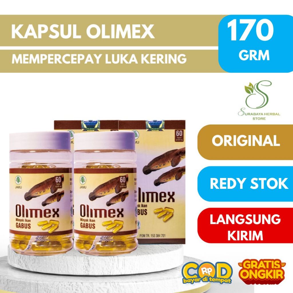 Jual Kapsul OLIMEX Original Minyak Ikan Gabus Albumin Kutuk Obat Luka paska Operasi dan ...
