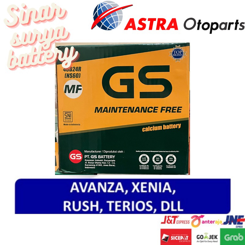 Jual Aki Kering Mobil Avanza,Rush GS MF Astra NS60 / 46B24R bisa juga untuk mobil Xenia,Terios ...