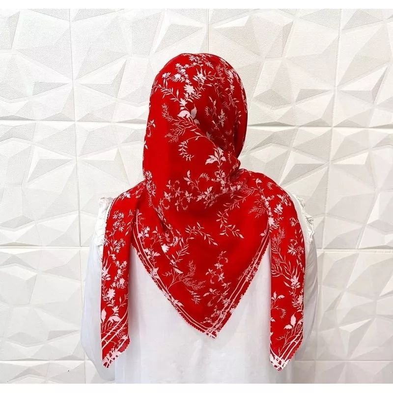 Jual Kerudung segi empat motif merah putih edisi kemerdekaan 17 Agustus ...