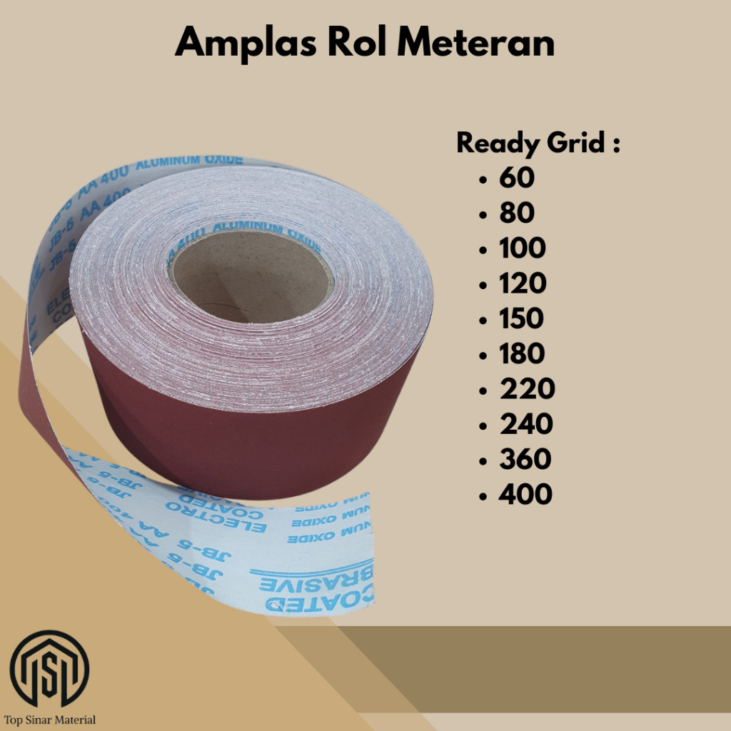 Jual Amplas Roll Grit 150 per Meter - Kertas Kain Hamplas Gosok ...