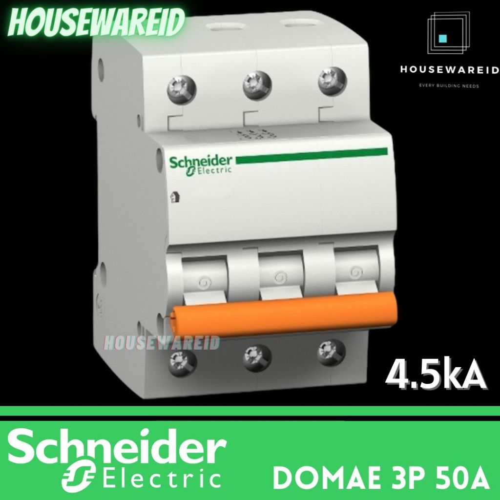 Jual MCB 3p 50a Schneider Domae / MCB Schneider 3 Phase 50 Ampere Domae DOM11337SNI 4.5kA ...