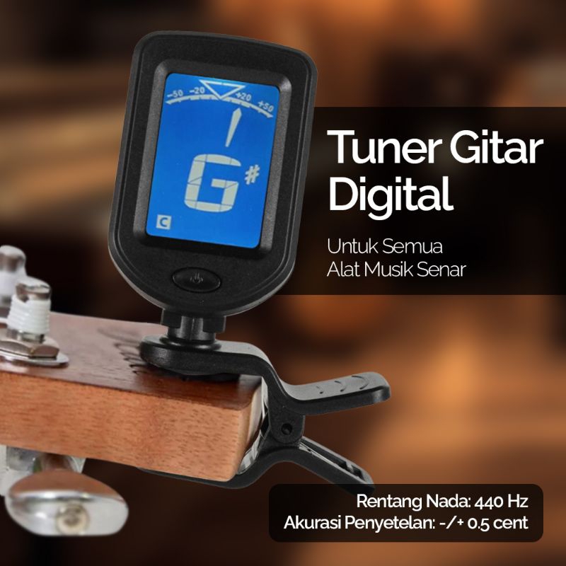 Jual Tuner Alat Stem Gitar Digital Rotatable 360 Degree | Shopee Indonesia